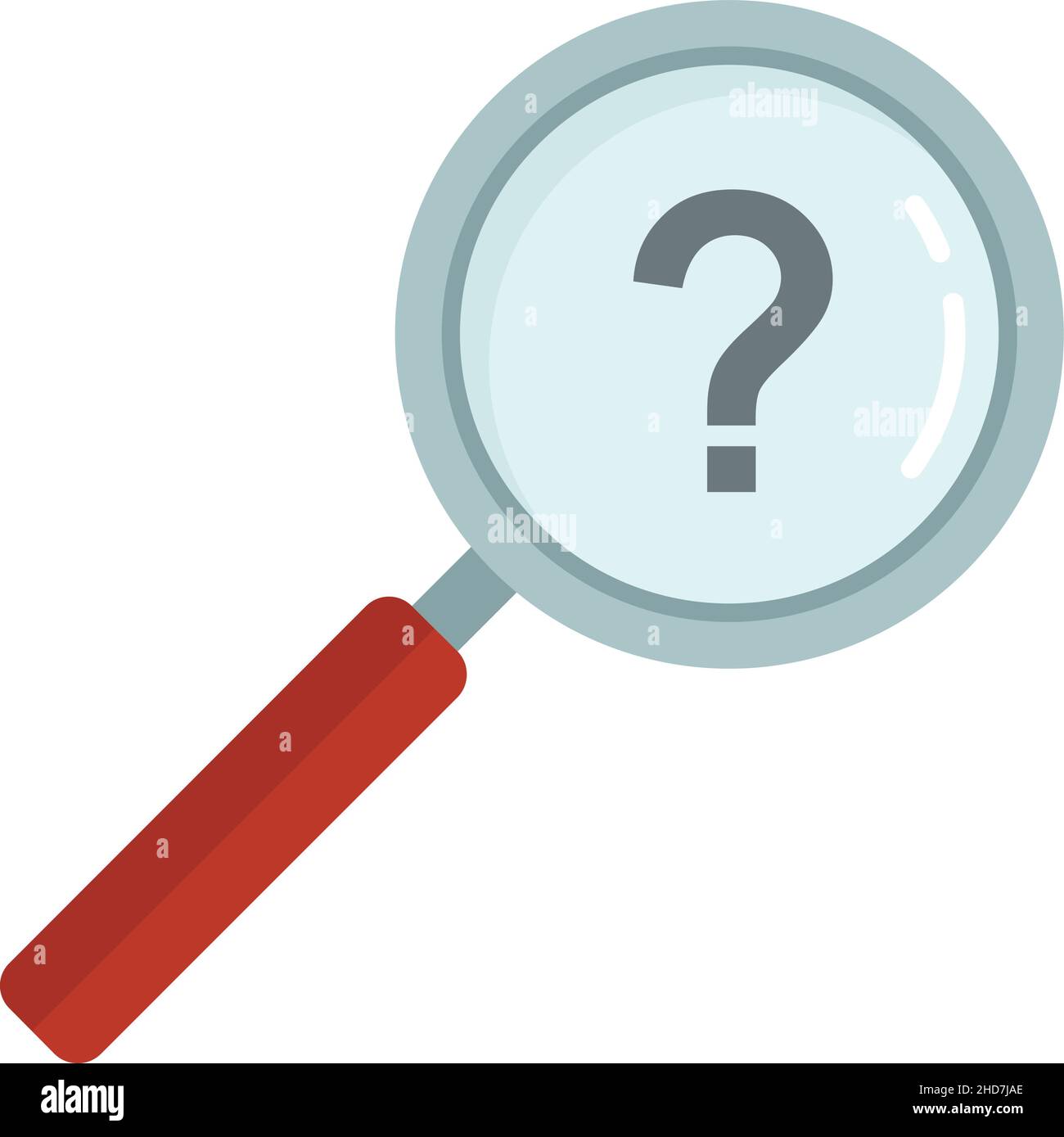 Investigator question magnifier icon. Flat illustration of investigator ...