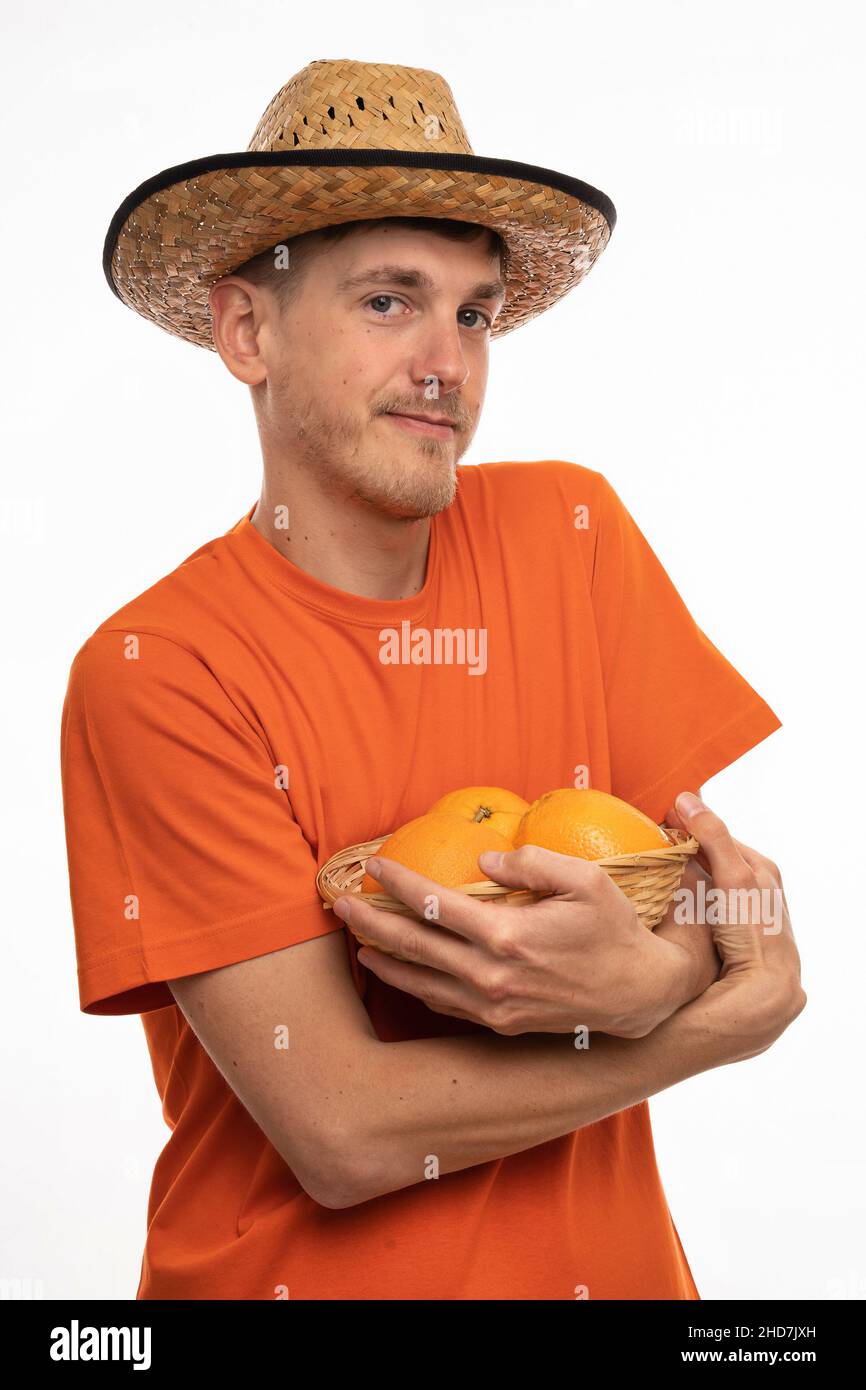 Young handsome tall slim white man with brown hair cuddling with ...