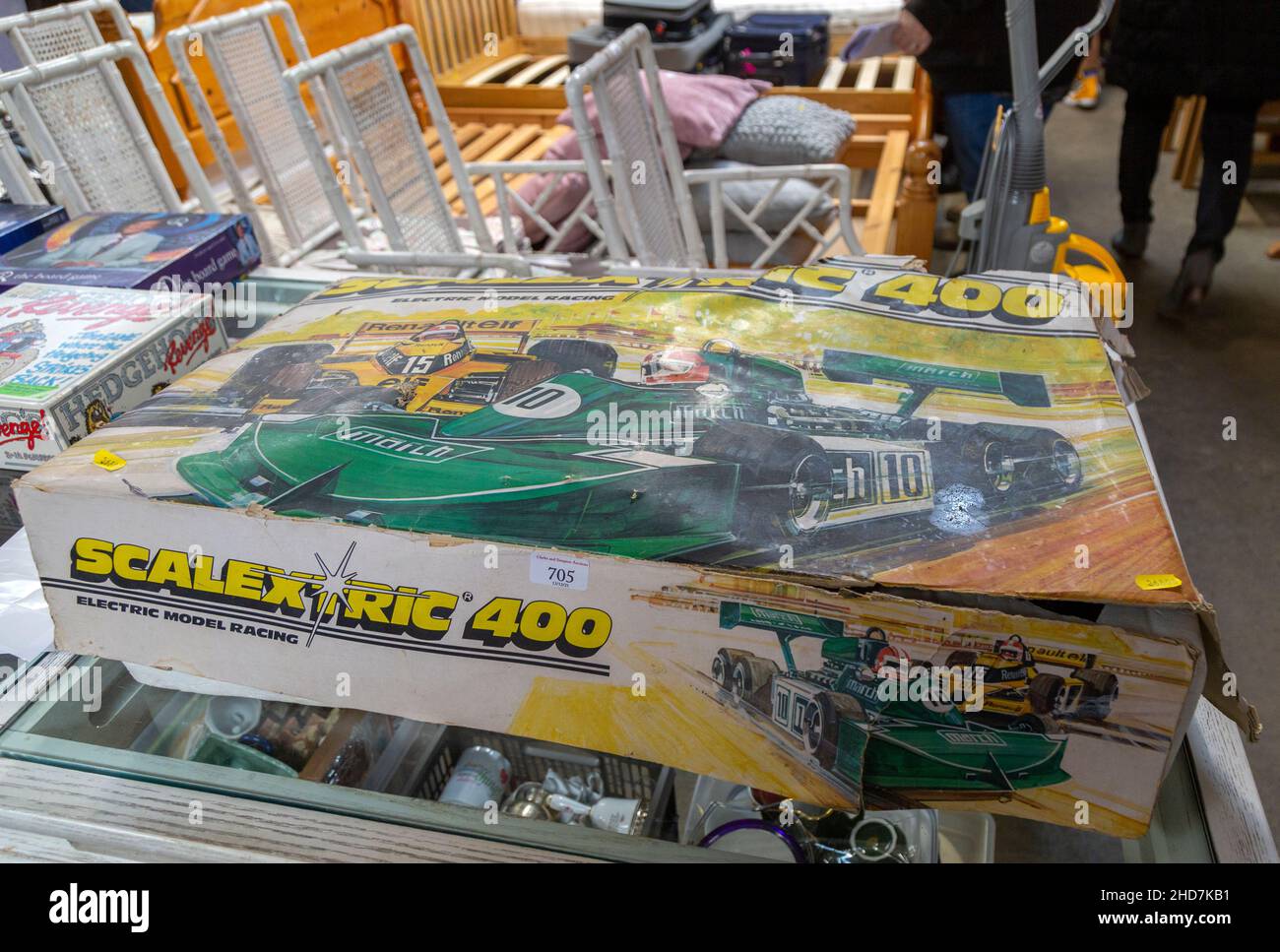 Scalextric 400 electric model car racing game in box on display at ...