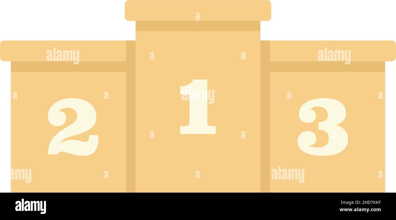 Dog podium icon. Flat illustration of dog podium vector icon isolated ...