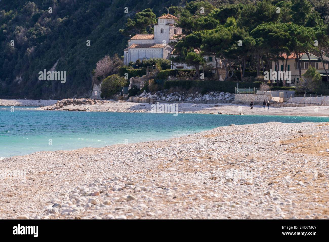 Monte Conero National Park, Seascape, View of the Church of Santa Maria ...