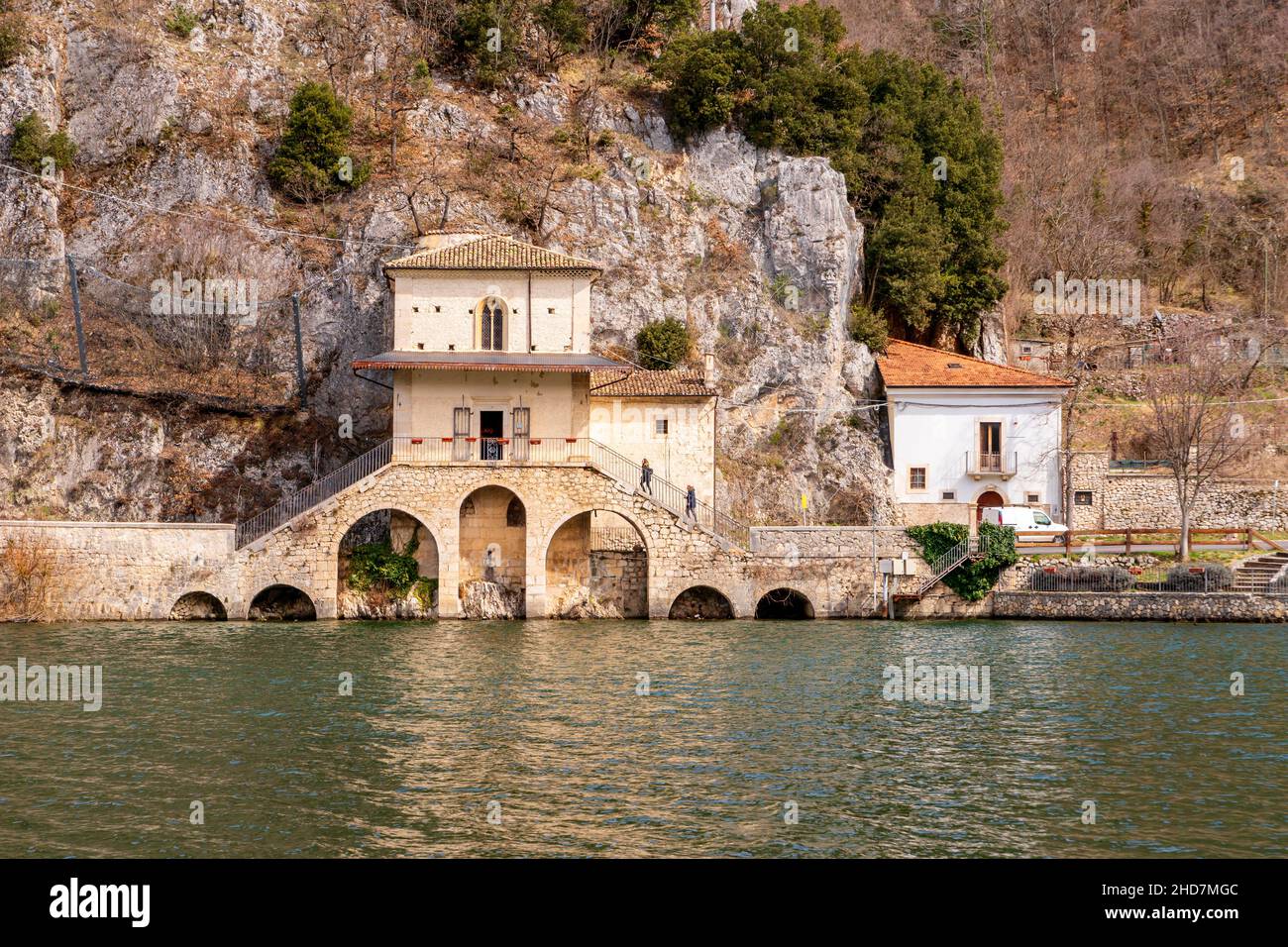 Lago di Scanno lake, Church of Santa Maria dell'Annunziata, L’aquila ...
