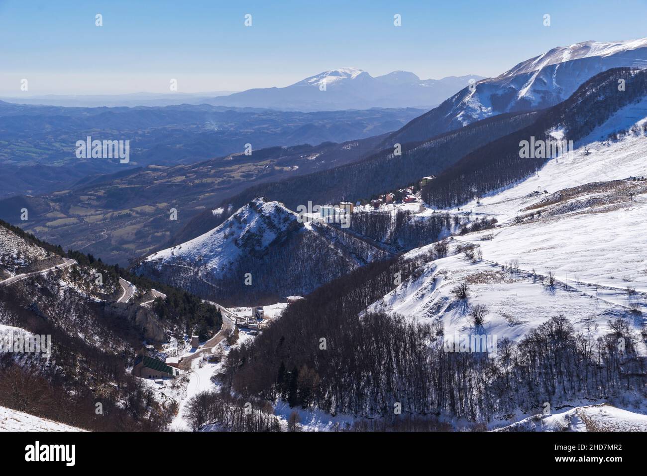 Monti Sibillini National Park, Winter Landscape, View fron the snowy ...