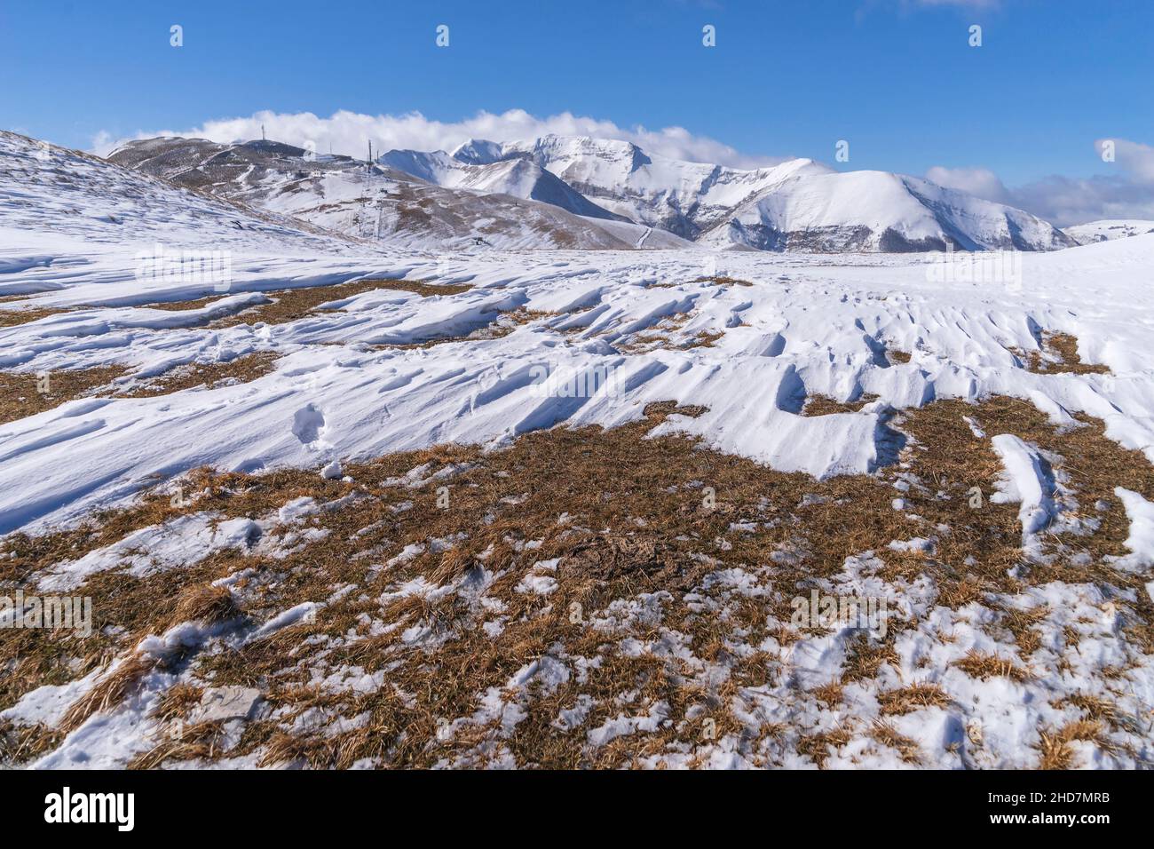 Monti Sibillini National Park, Winter Landscape, View fron the snowy ...