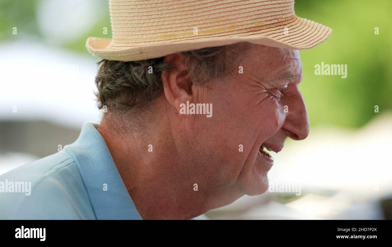 Happy senior man laughing and smiling. Older person authentic real life ...