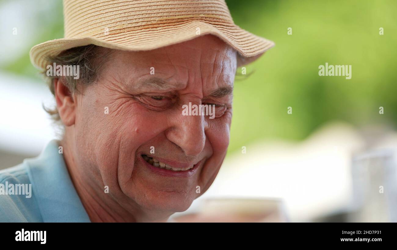 Happy senior man laughing and smiling. Older person authentic real life ...