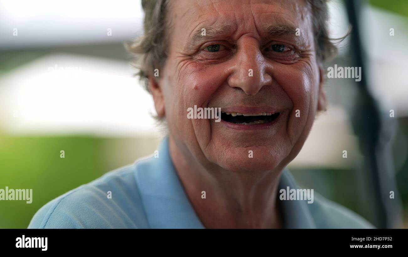 Happy senior man laughing and smiling. Older person authentic real life ...