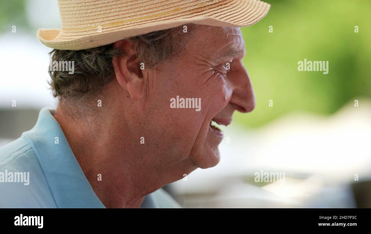 Happy senior man laughing and smiling. Older person authentic real life ...