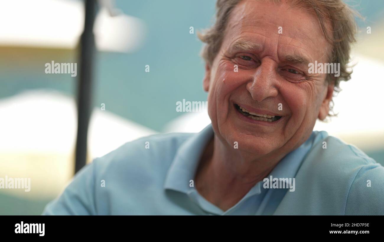 Happy senior man laughing and smiling. Older person authentic real life ...
