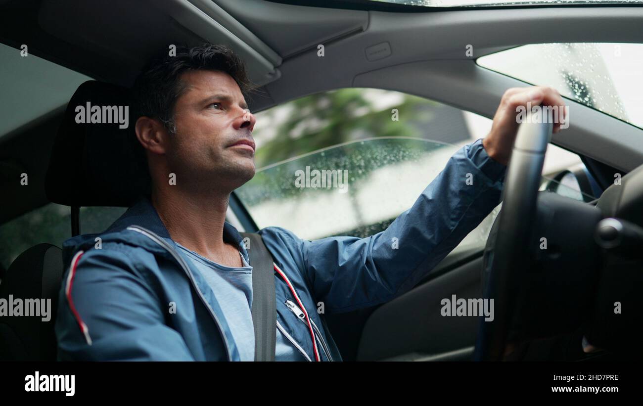 Person driving car, man driver vehicle Stock Photo - Alamy