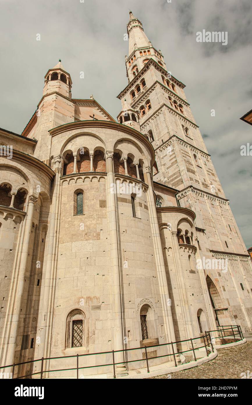 Detail of Modena's Duomo in Italy, the most important church in the ...