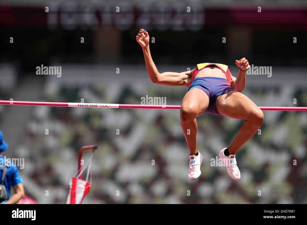Kendell Williams participating in the High Jump of the heptathlon at ...