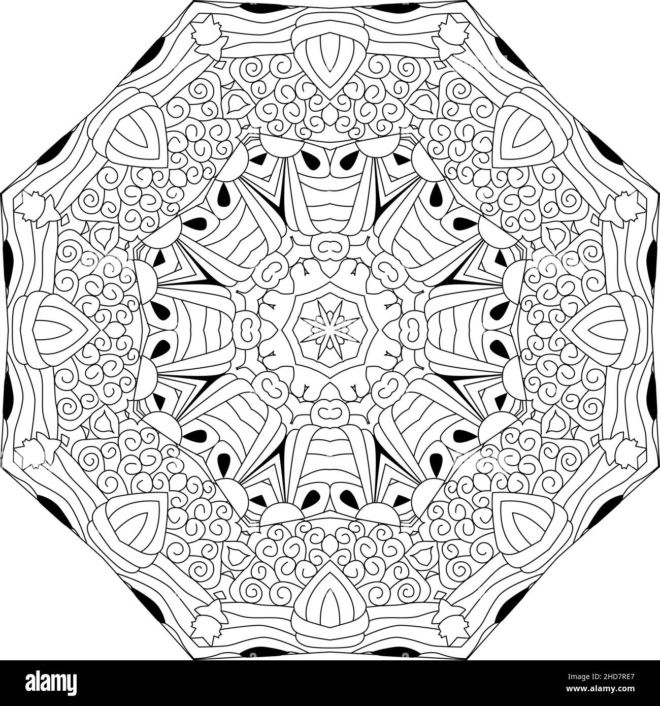 Vector Adult Coloring Book Textures. Hand-painted art design. Adult ...