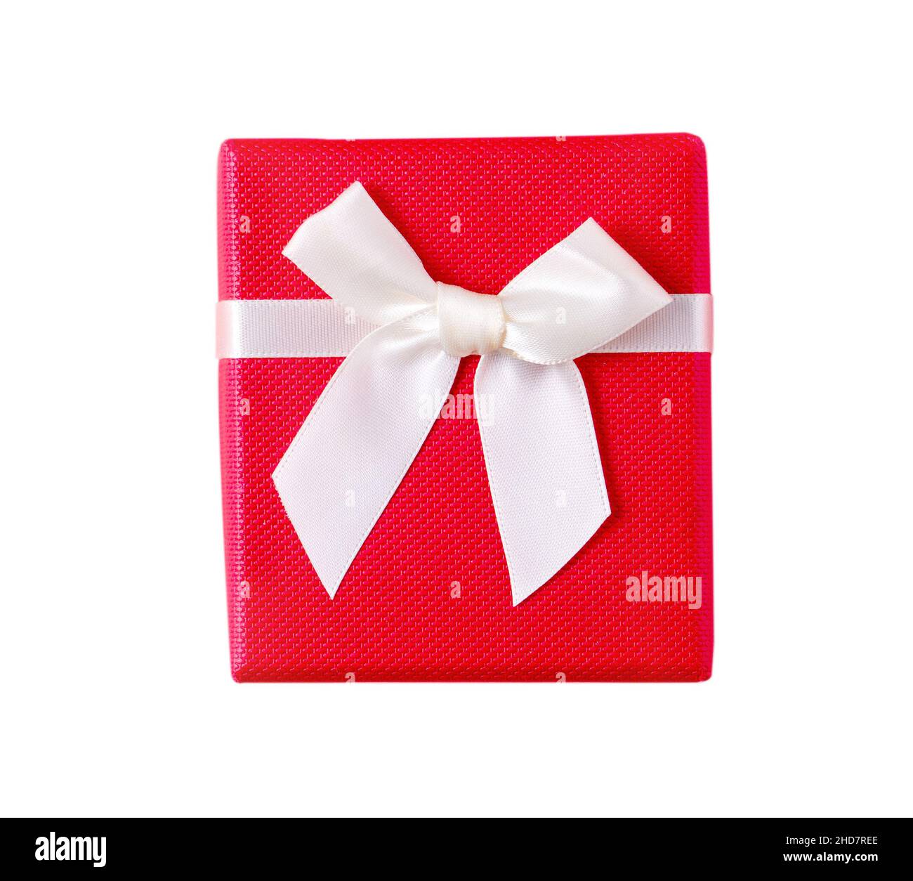 Beautiful gift box wrapped with ribbon bow isolated on white background ...