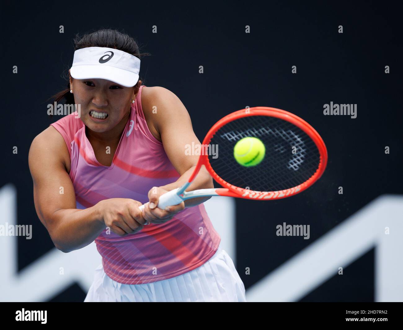 CLAIRE LIU (USA) in action at the 2022 Melbourne Summer Set Qualifying ...