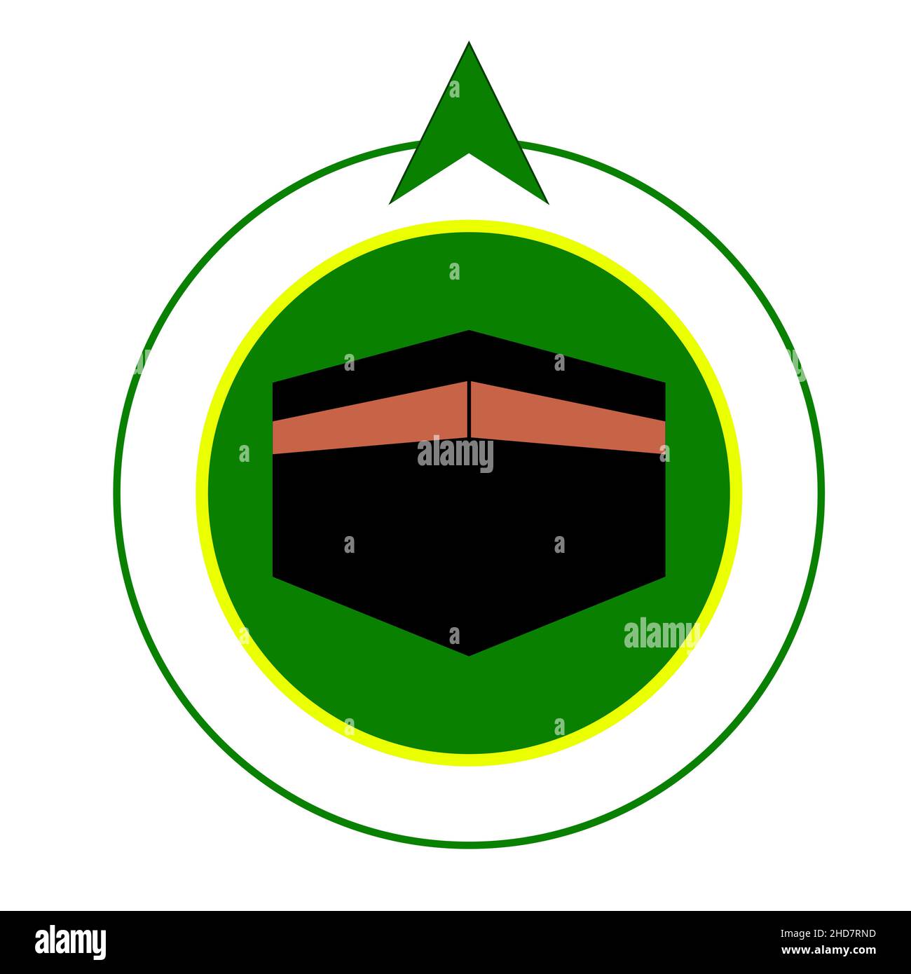 qibla muslim prayer direction badge used in various rooms or buildings ...