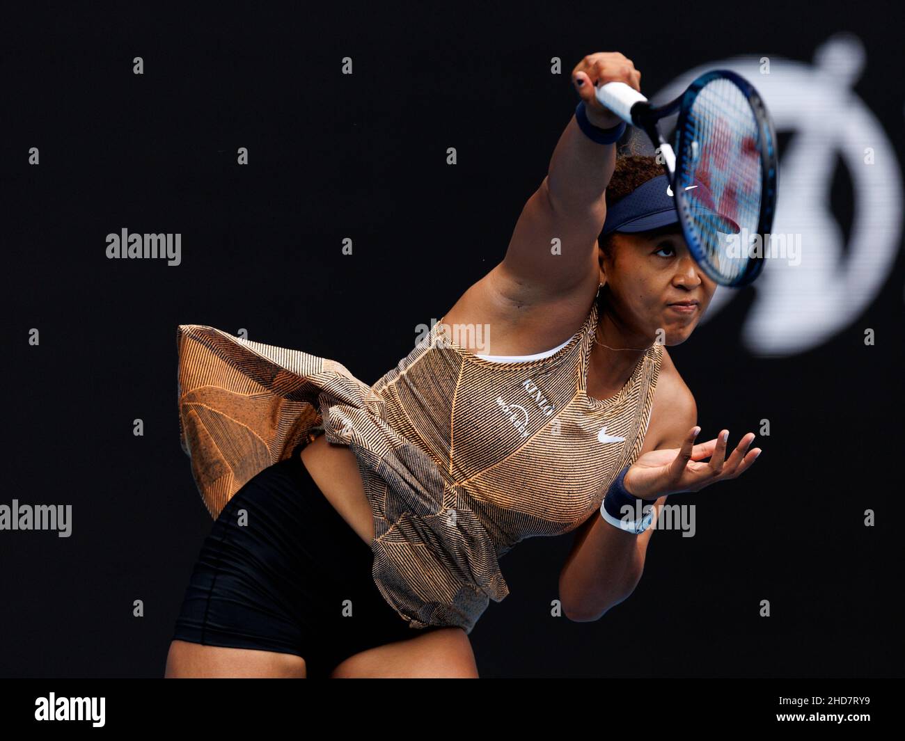 NAOMI OSAKA (JPN) in action at the 2022 Melbourne Summer Set Qualifying ...
