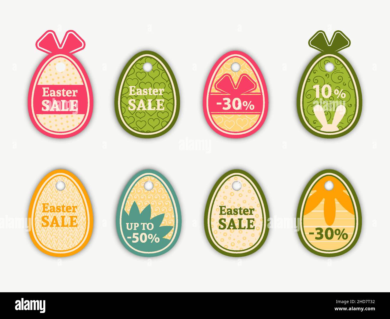 Easter Egg tag with hole. Sale labels vector illustration Stock Vector ...