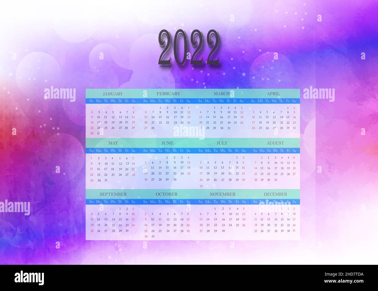 Calendar 2022 years, decoration, illustration Stock Photo - Alamy