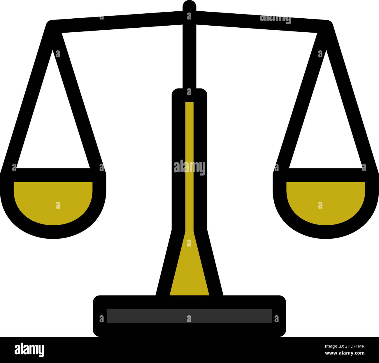 Justice Scale Icon. Editable Bold Outline With Color Fill Design ...
