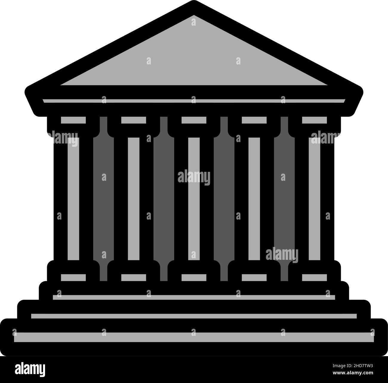 Courthouse Icon. Editable Bold Outline With Color Fill Design. Vector ...