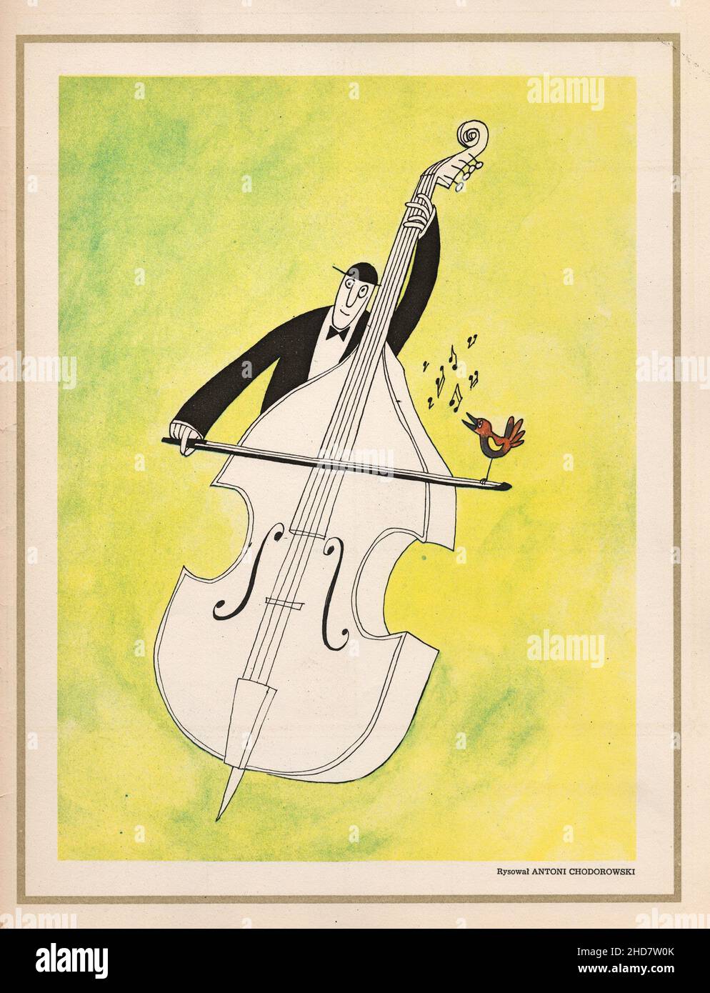 Vintage drawing man with a hat playing guitar Stock Photo - Alamy