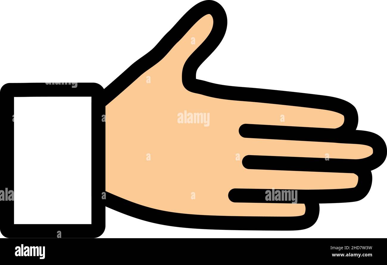 Open Hend Icon. Editable Bold Outline With Color Fill Design. Vector ...