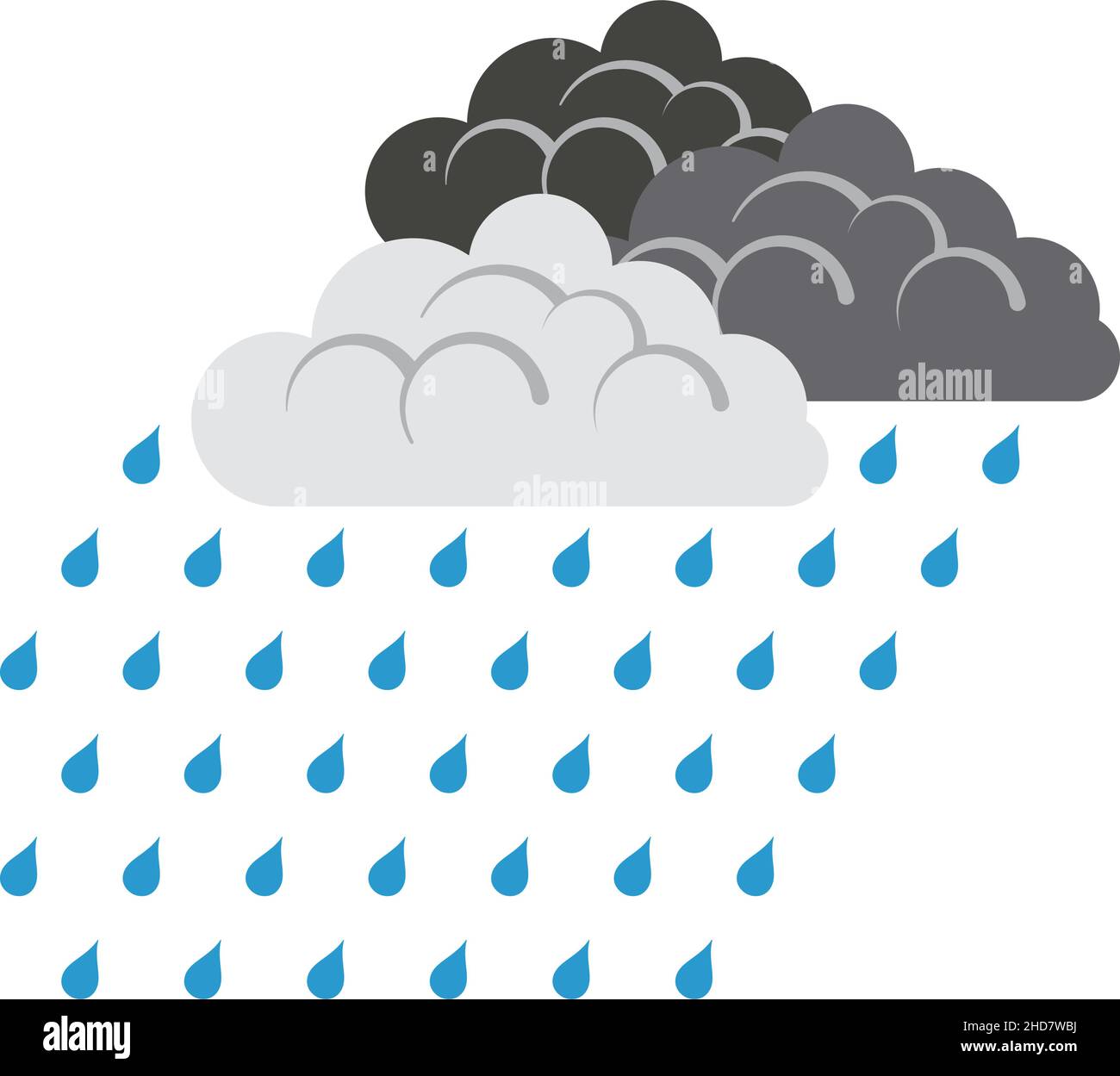 Rainfall Icon. Flat Color Design. Vector Illustration Stock Vector ...