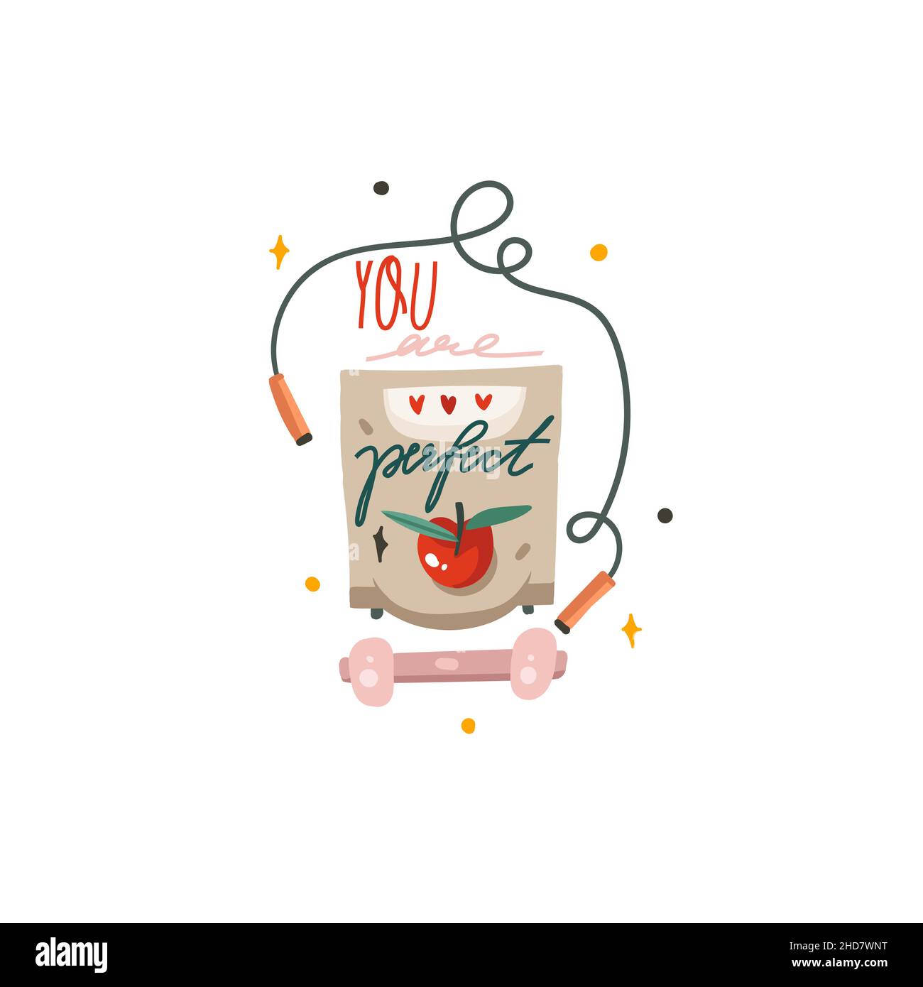 Hand drawn vector abstract stock flat graphic illustration with indoor ...