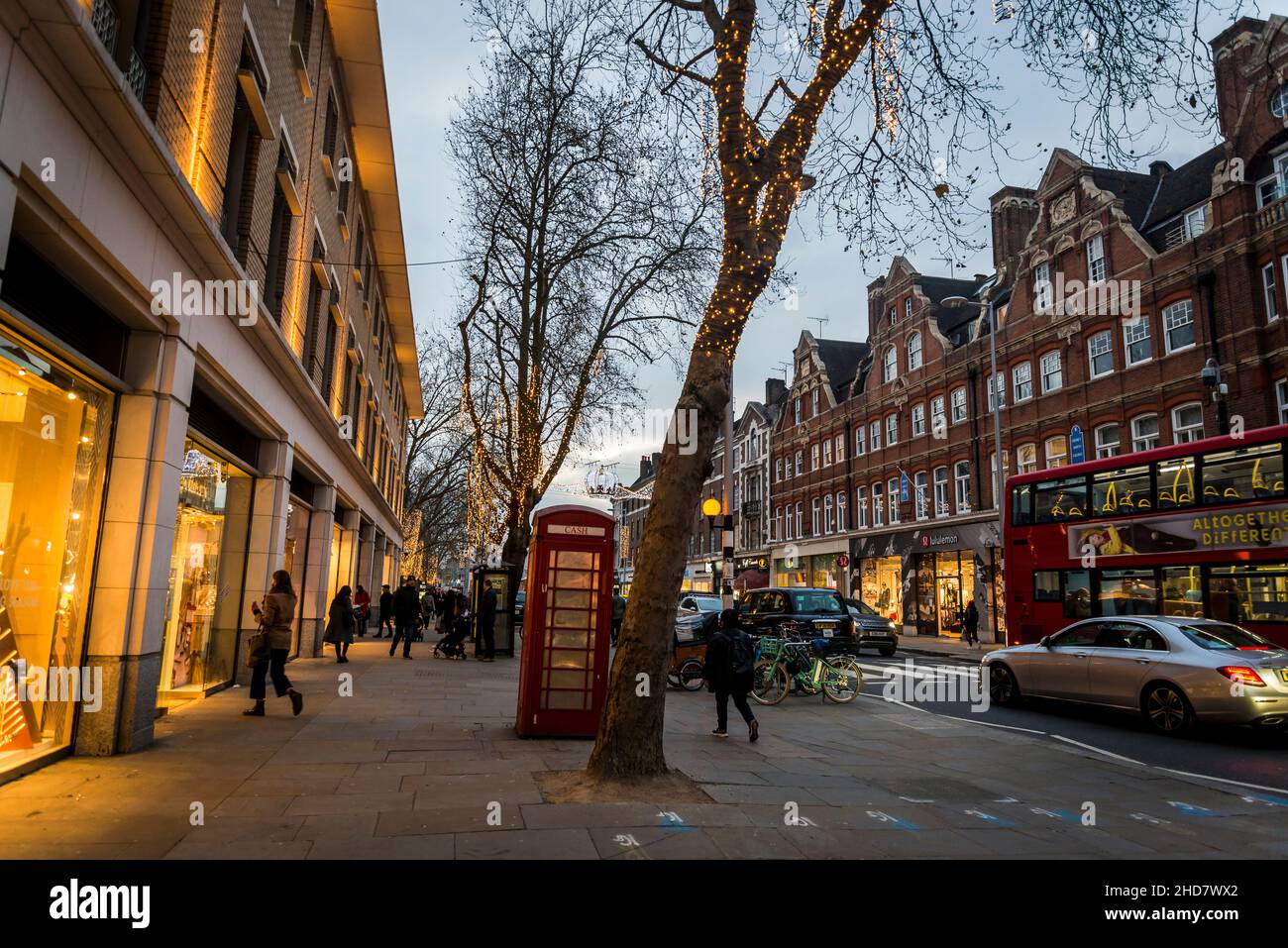 King's road, a trendy shopping street, Chelsea, London, England, UK ...