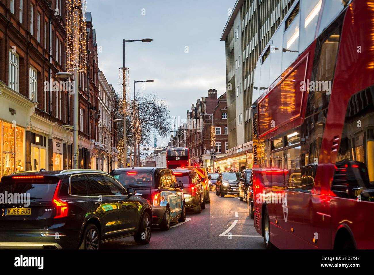 King's road, a trendy shopping street, Chelsea, London, England, UK ...