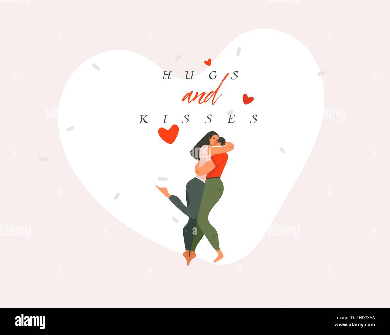 Cartoon illustration hugging happy people hi-res stock photography and ...