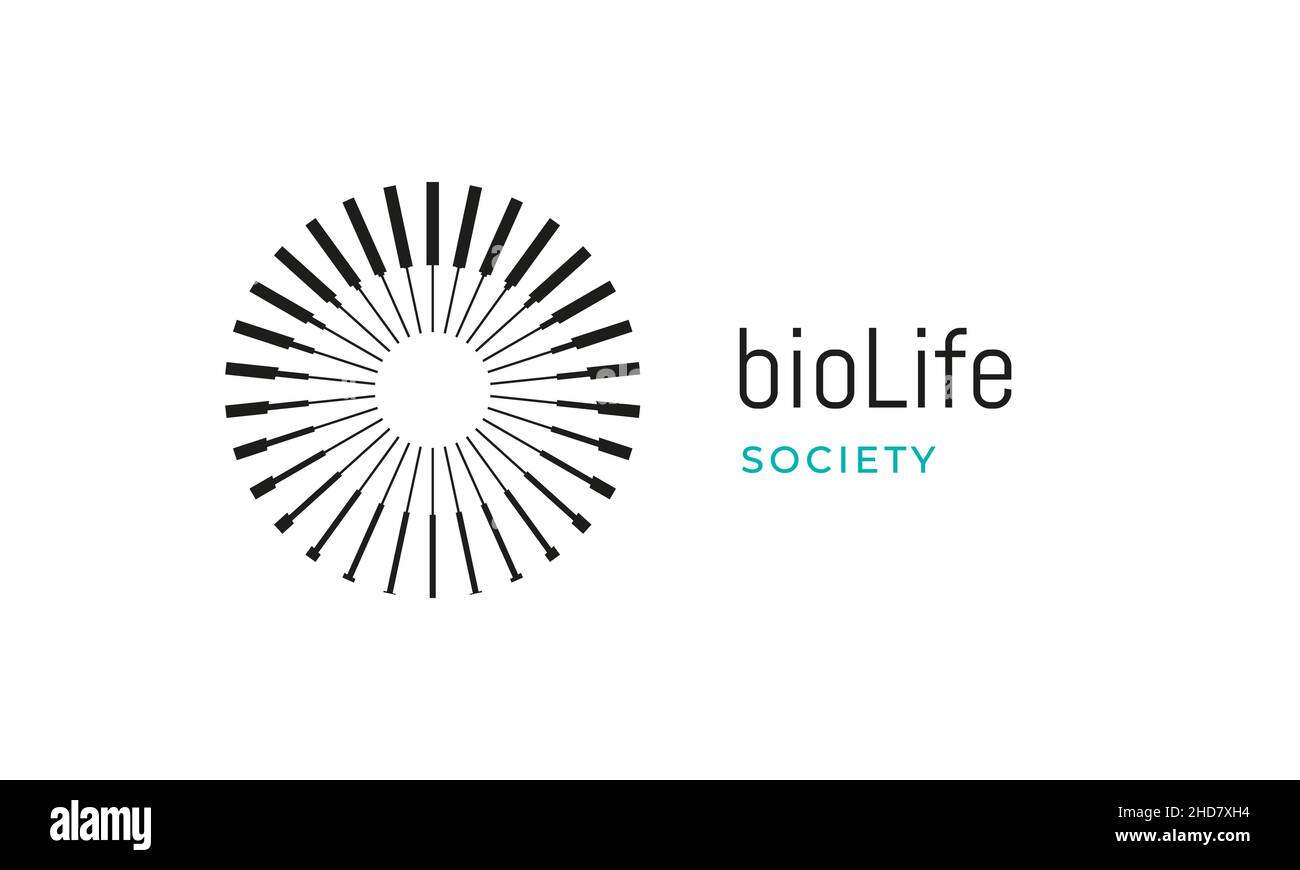 Blockchain logo, logotype, sign. Digital circle line design template ...