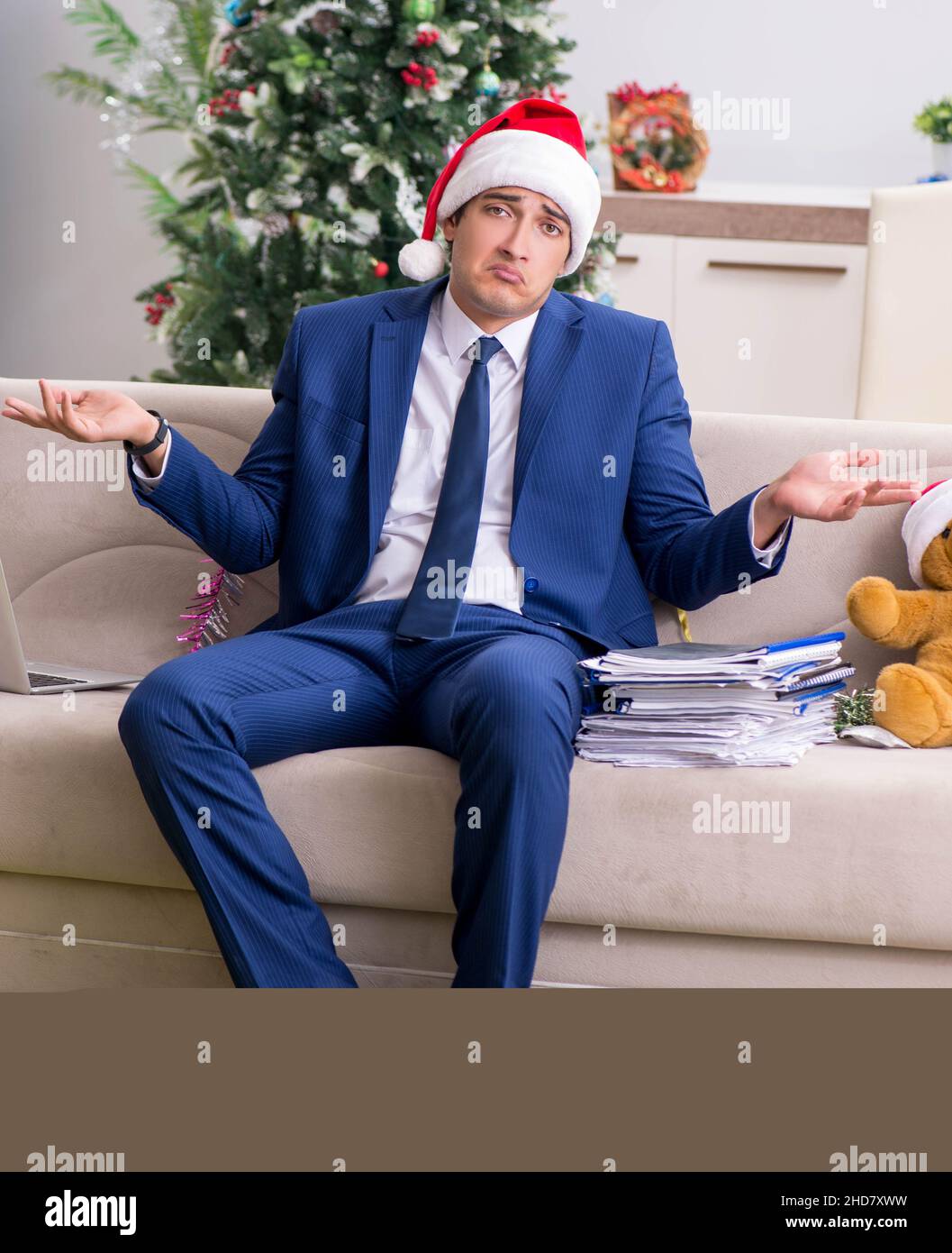 The busy employee working from home Stock Photo - Alamy
