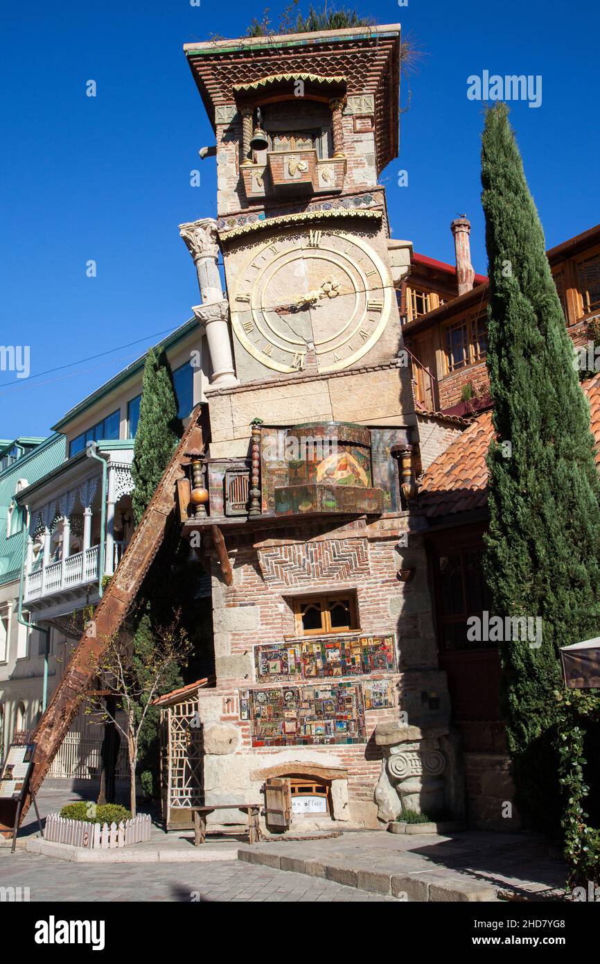 Tbilisi Georgian capital Leaning Clock Tower Stock Photo - Alamy