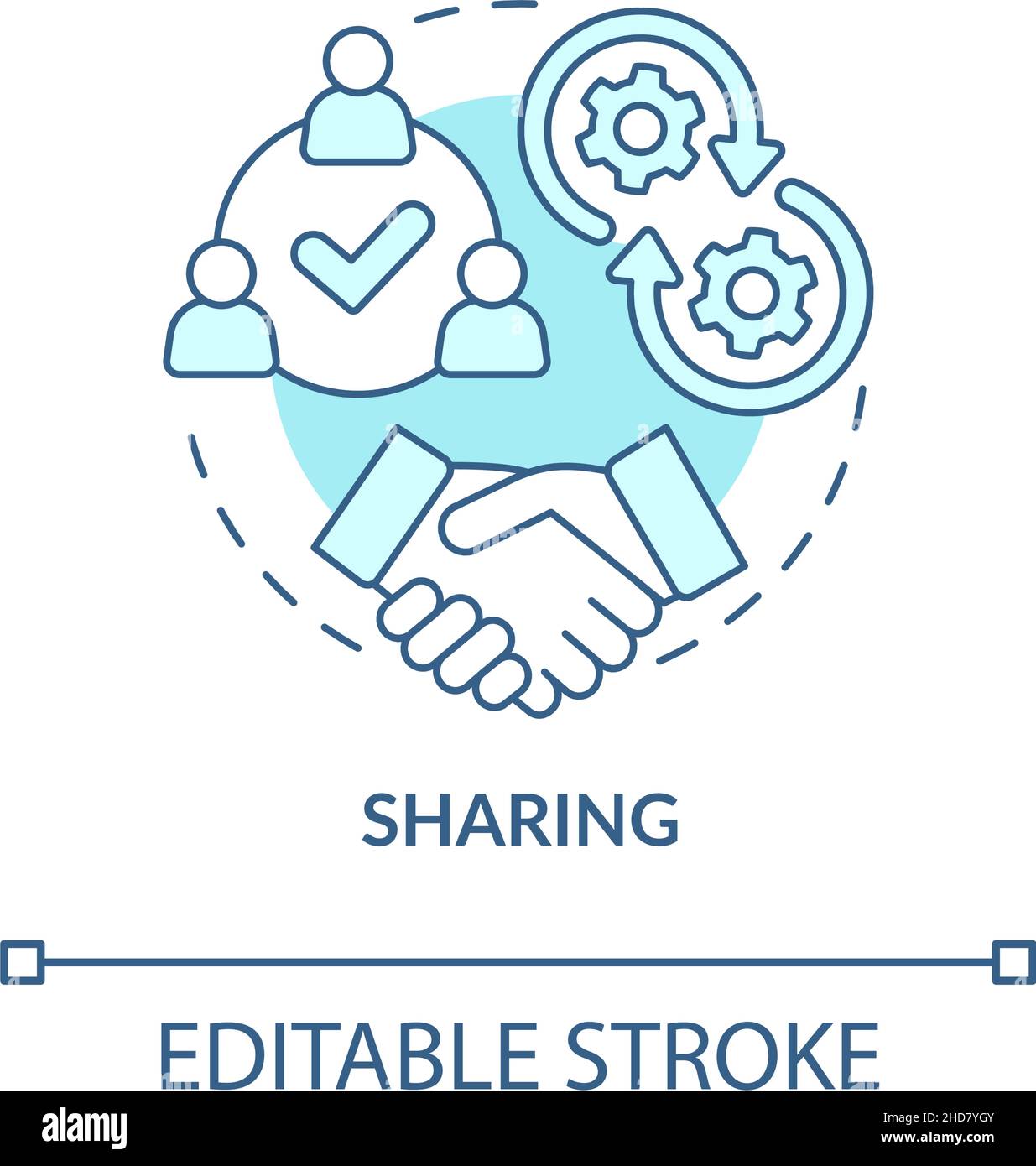Sharing turquoise concept icon Stock Vector Image & Art - Alamy