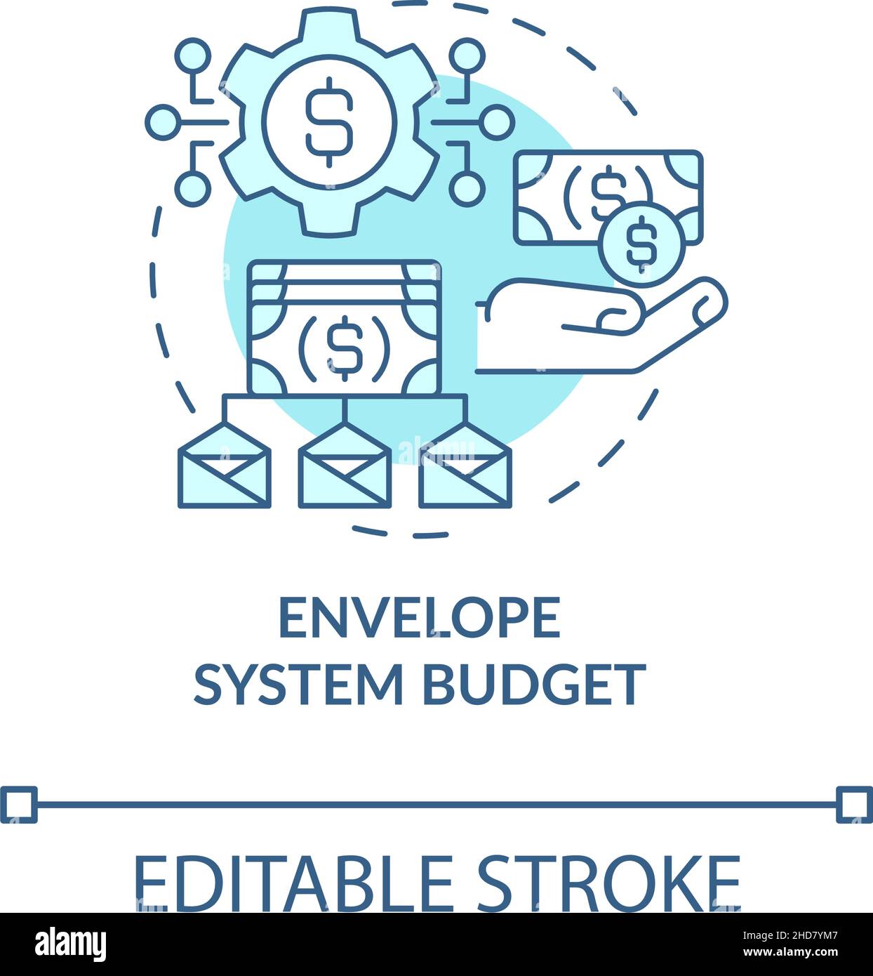 Envelope system budget turquoise concept icon Stock Vector Image & Art ...