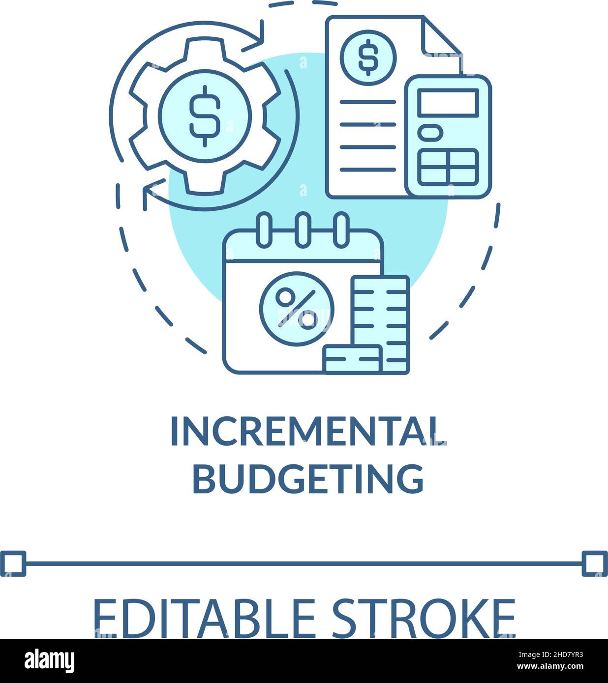 Incremental budgeting turquoise concept icon Stock Vector Image & Art ...