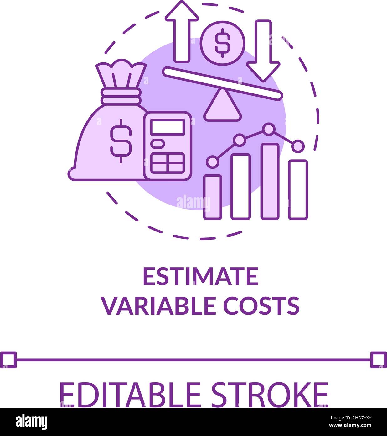 Estimate variable costs purple concept icon Stock Vector Image & Art ...