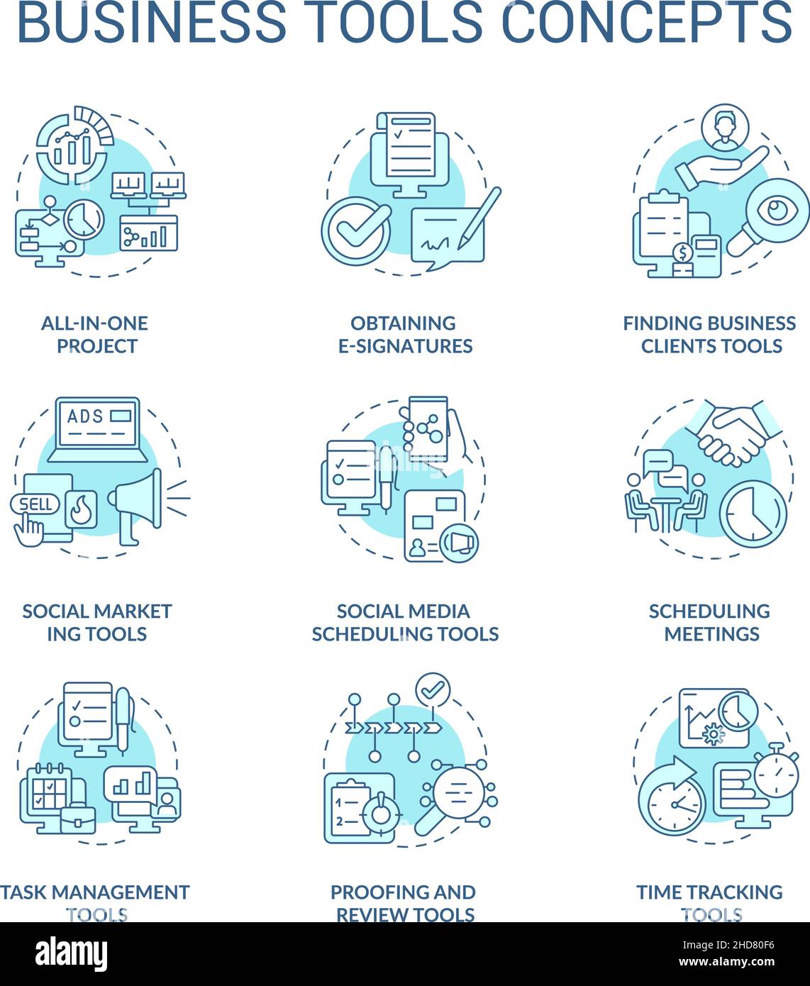 Business organization company tools Cut Out Stock Images & Pictures - Alamy