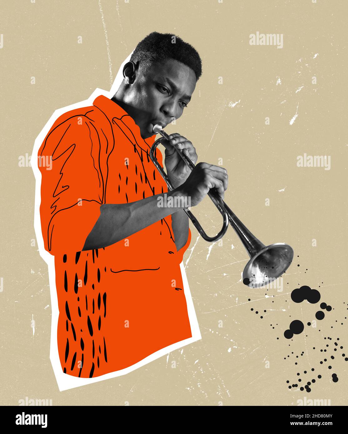 Creatie retro design. Contemporary art collage of young stylish man ...