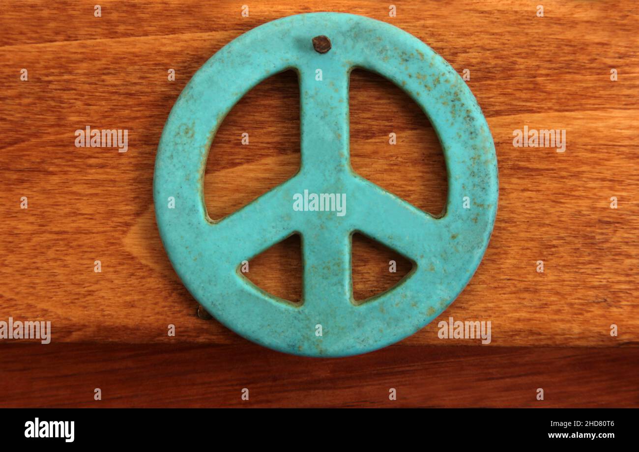 decorative peace symbol on wood Stock Photo - Alamy