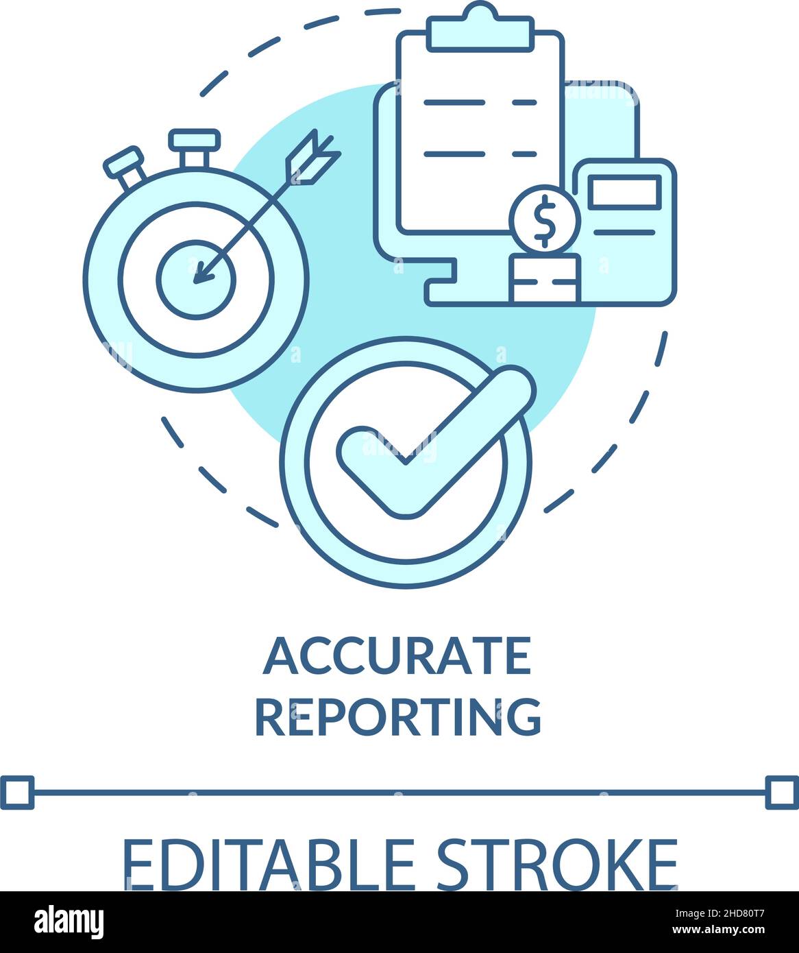 Accurate reporting turquoise concept icon Stock Vector Image & Art - Alamy