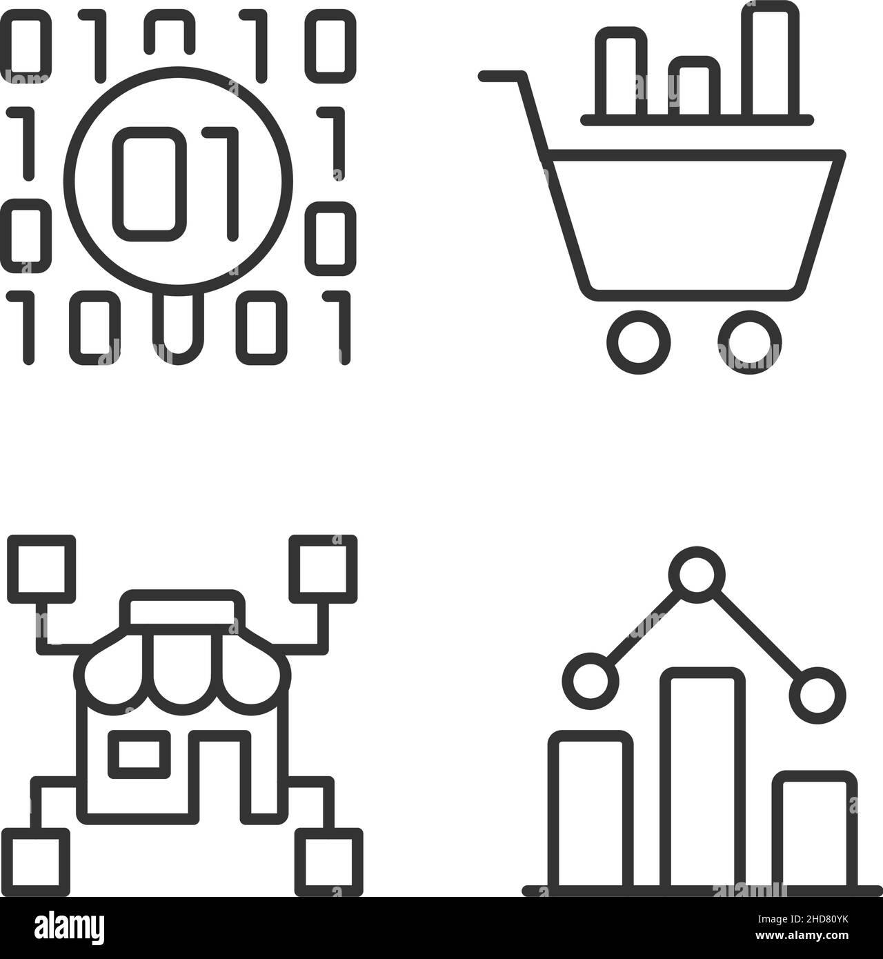 Retail data mining and analytics linear perfect pixel icons set Stock Vector Image & Art - Alamy