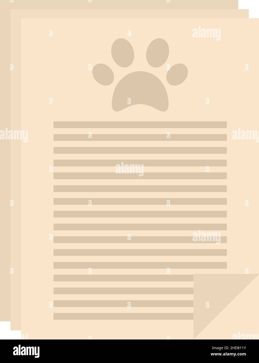 Dog documents icon. Flat illustration of dog documents vector icon ...