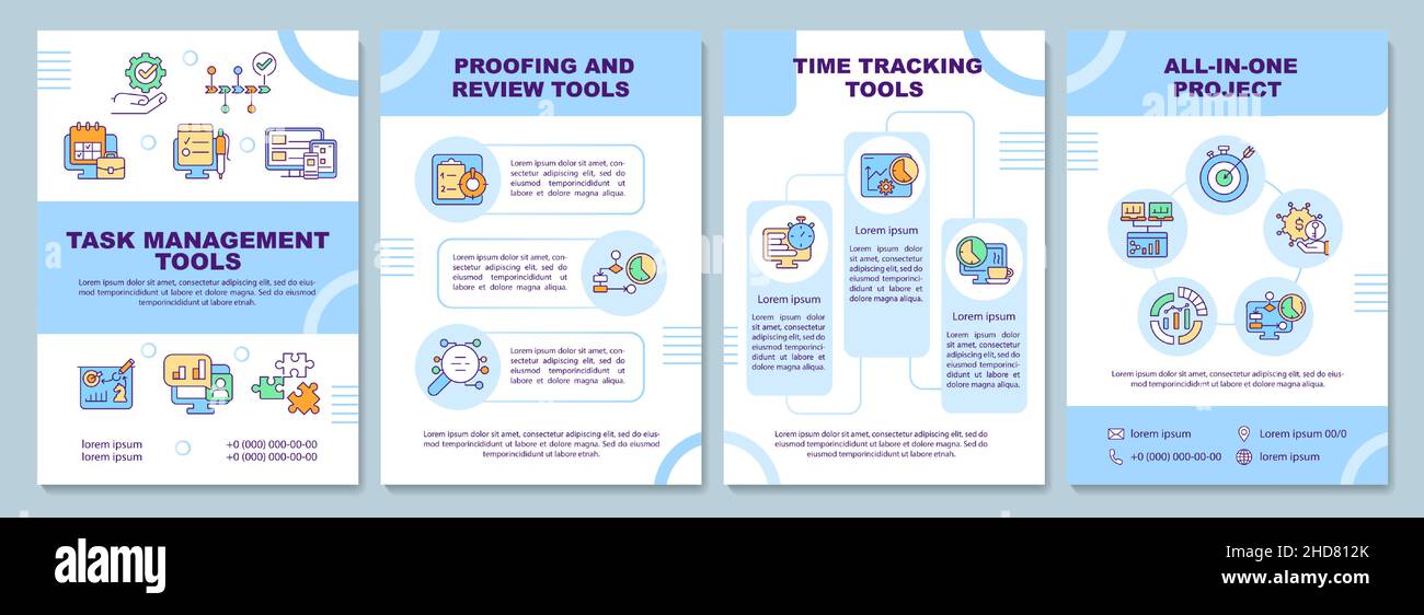 Business tools types brochure template Stock Vector Image & Art - Alamy