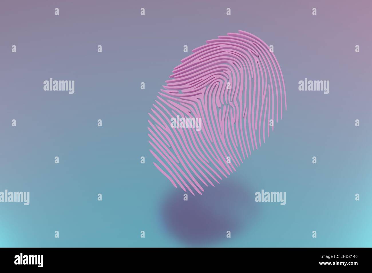 Beautiful abstract pink fingerprint, standing on colorful, 3d rendering ...