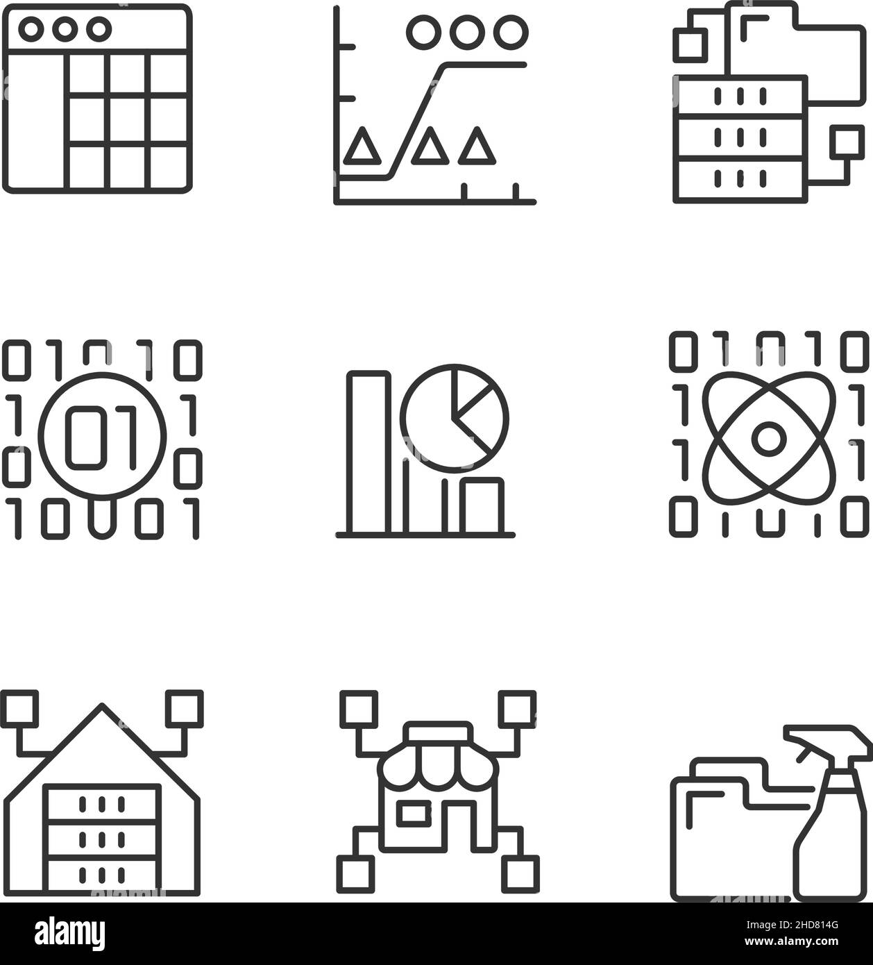Data mining in industry linear pixel perfect icons set Stock Vector Image & Art - Alamy