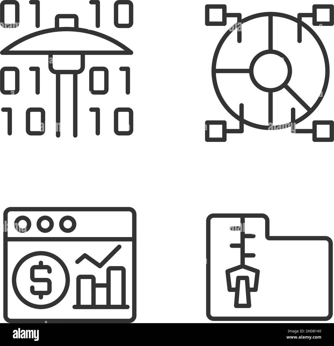 Financial data mining linear perfect pixel icons set Stock Vector Image & Art - Alamy