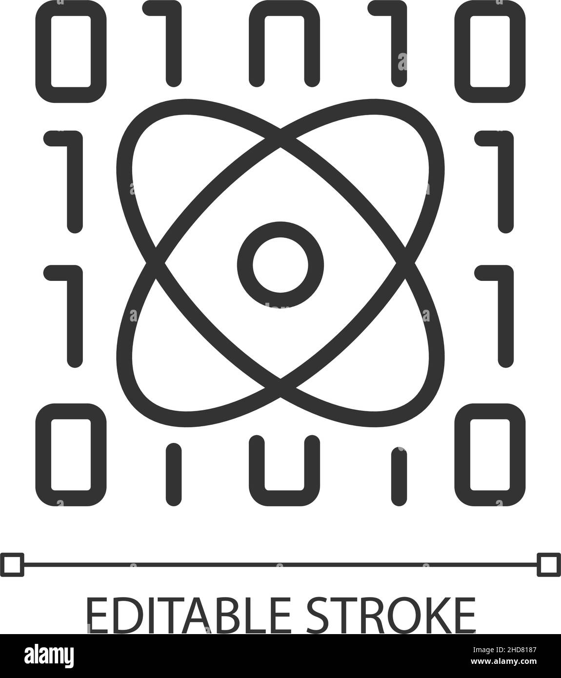 Data mining in science linear pixel perfect icon Stock Vector Image ...